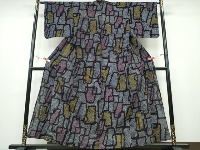 平和屋着物∴夏物　浴衣　有松鳴海絞り　幾何学文様　綿　逸品　CABA0726ng