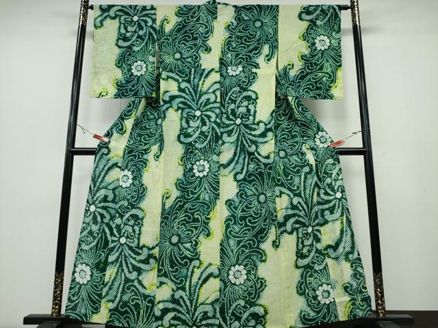 平和屋着物∴夏物　浴衣　有松鳴海絞り　乱菊　綿　逸品　未使用　CABA0737ng