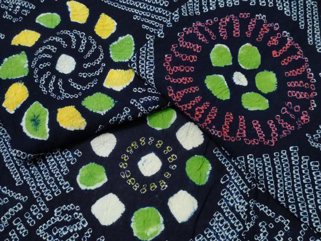 平和屋着物∴夏物　浴衣　有松鳴海絞り　舞菊尽くし　綿　逸品　CABA0767ng