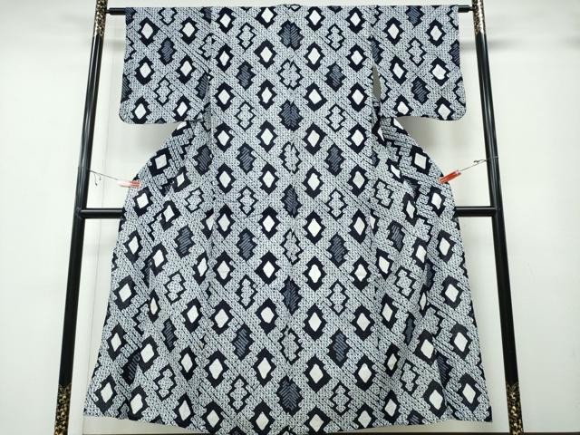 平和屋着物∴夏物　浴衣　有松鳴海絞り　松川菱吉祥文　綿　逸品　CABA0787ng