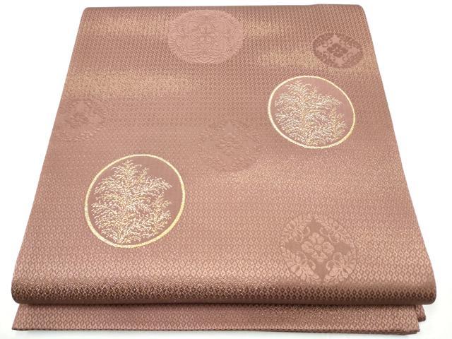 平和屋着物●六通柄袋帯　草花丸文　金糸　正絹　逸品　未使用　CABA0825hy