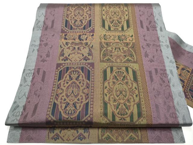 平和屋着物●全通柄　九寸名古屋帯　吉祥花文　正絹　逸品　CABA0857hy