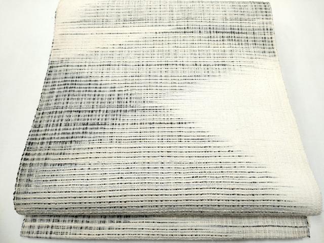 平和屋着物●八寸名古屋帯　紬地　藍　霞文　正絹　逸品　CABA0858hy