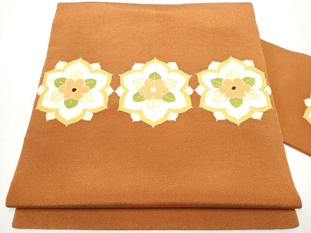 平和屋着物●銀座　志ま亀　九寸名古屋帯　舞花文　金彩　正絹　逸品　CABA0864hy