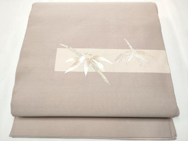 平和屋着物●爪掻き本綴れ　八寸名古屋帯　笹竹文　金銀糸　正絹　逸品　CABA0873hy