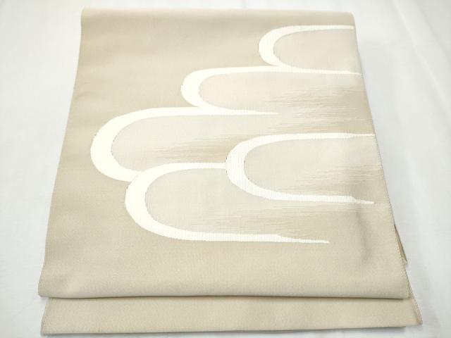 平和屋着物●爪掻き本綴れ　八寸名古屋帯　霞文　正絹　逸品　CABA0877hy