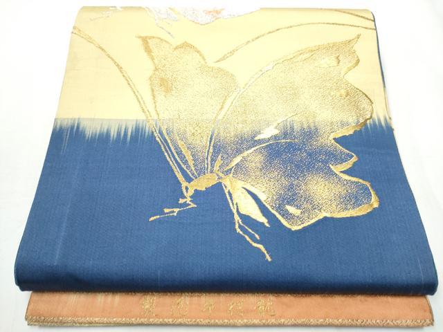 平和屋着物●アンティーク　大正ロマン　龍村平蔵製　丸帯　舞蝶文　金銀糸　正絹　逸品　CABA0925hy