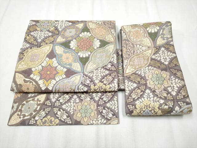 平和屋着物●つけ帯　唐織　七宝慶華文　正絹　逸品　CABA0944hy