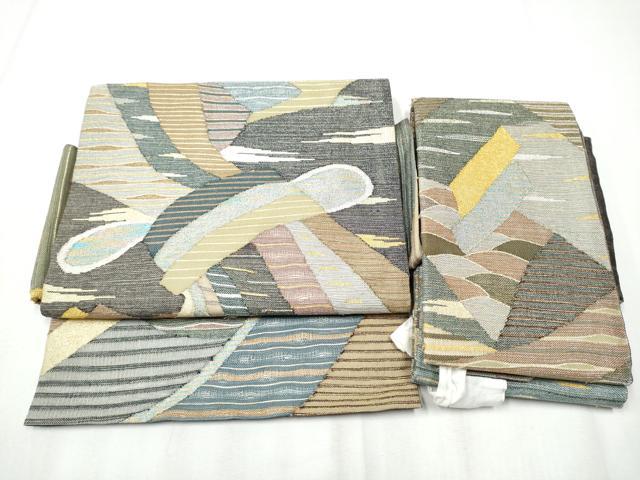 平和屋着物▽スリーシーズン　春夏秋　つけ帯　すくい織　束ね熨斗文　正絹　逸品　CABA0951hy 平和屋着物○スリーシーズン 春夏秋 つけ帯 すくい織 束ね熨斗文