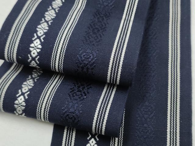 平和屋着物●男性　本場筑前博多織　両面　角帯　献上　正絹　逸品　CABA0972hy