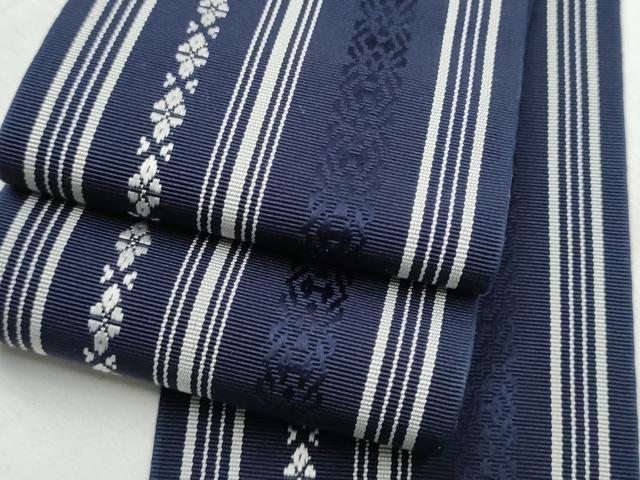 平和屋着物●男性　本場筑前博多織　角帯　献上　正絹　逸品　CABA0980hy