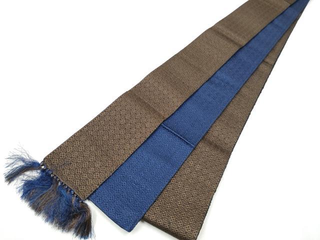 平和屋着物●男性　本場筑前博多織　両面　角帯　吉祥文　正絹　逸品　CABA0985hy