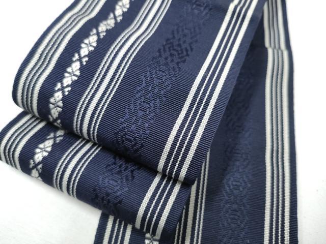 平和屋着物●男性　本場筑前博多織　角帯　献上　正絹　逸品　CABA0986hy