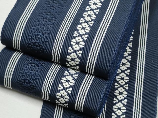 平和屋着物●男性　本場筑前博多織　両面　角帯　献上　正絹　逸品　CABA1000hy