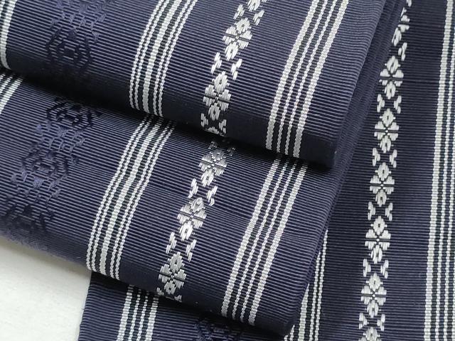 平和屋着物●男性　本場筑前博多織　両面　角帯　献上　正絹　逸品　CABA1019hy