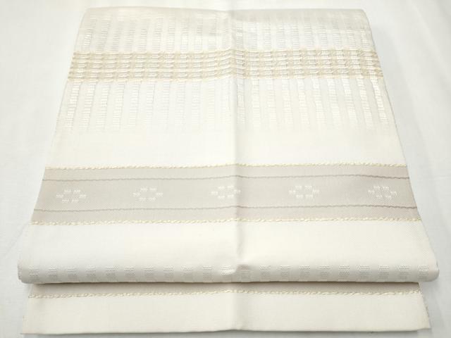 平和屋着物●両面　六通柄袋帯　横段文　正絹　逸品　CABA1044hy