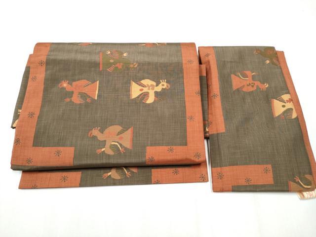 平和屋着物●名門木屋太　今河織物　つけ帯　飛鳥文　正絹　逸品　CABA1106hy