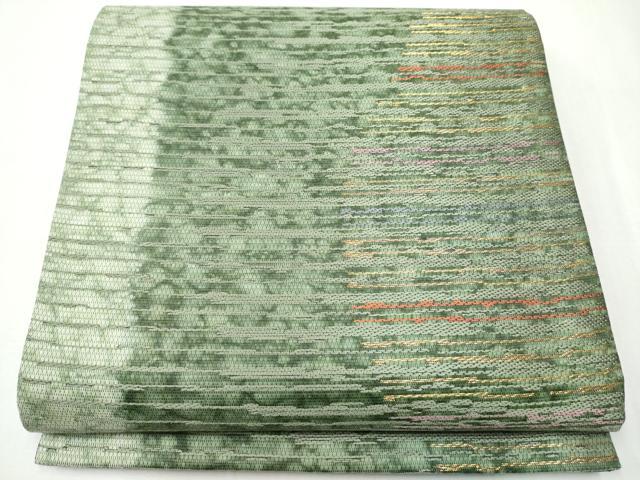 平和屋着物●六通柄袋帯　霞文　金糸　正絹　逸品　CABA1132hy 平和屋着物○六通柄袋帯 霞文 金糸 正絹 逸品 CABA1132hy