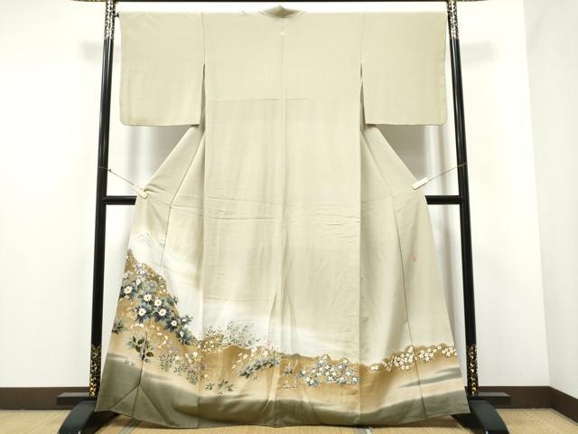 平和屋着物●本加賀友禅作家　能川光陽　色留袖　草花文　暈し染め　正絹　逸品　CABA1195hy