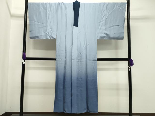 平和屋着物●男性　長襦袢　袷　手描き　風景文　暈し染め　金彩　正絹　逸品　CABA1212gh