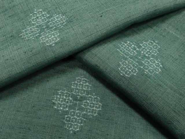 平和屋着物●結城紬　80亀甲　飛び亀甲柄　舞花文　正絹　逸品　CABA1255gh