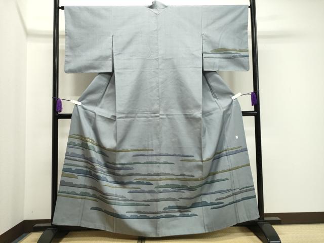 平和屋着物●訪問着　紬地　作家物　霞文　正絹　逸品　CABA1262gh