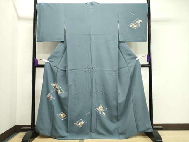 平和屋着物●訪問着　檜扇溢れ松葉花文　金彩　三越扱い　正絹　逸品　未使用　CABA1280gh