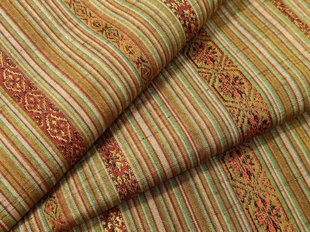 平和屋着物●上質な紬　縞 　正絹　逸品　未使用　CABA1295gh