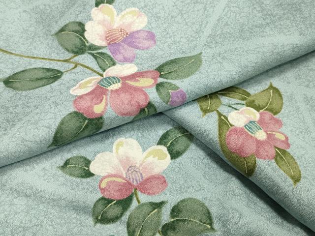 平和屋着物●上質な小紋　枝椿　正絹　逸品　未使用　CABA1300gh