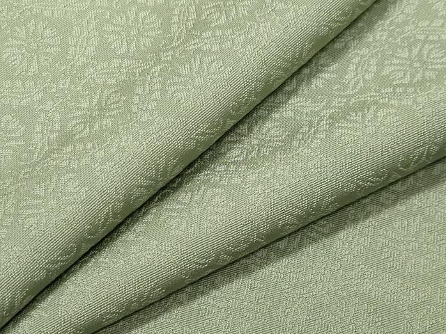平和屋着物●上質な色無地　花唐草地紋　薄萌葱色　正絹　逸品　CABA1310gh