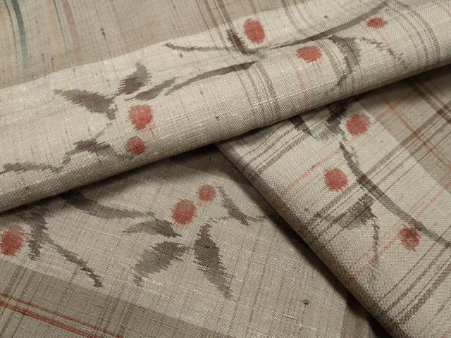 平和屋着物●上質な紬　南天文　正絹　逸品　未使用　CABA1314gh