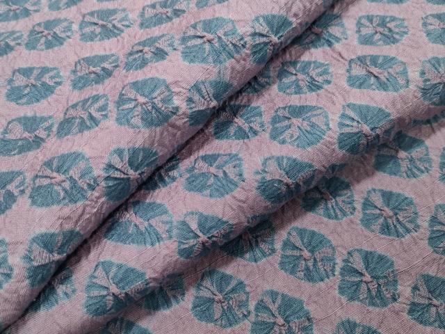 平和屋着物●菅原工房　菅原結作　漢方染紬　絞り　鹿の子文　正絹　逸品　CABA1338gh