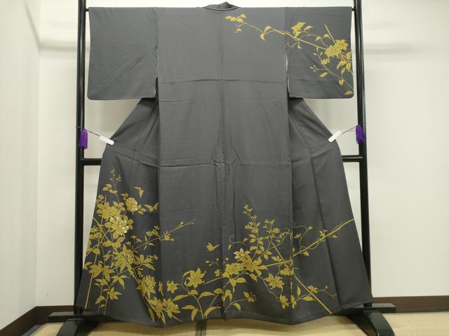 平和屋着物●訪問着　刺繍　花蝶文　正絹　逸品　CABA1340gh