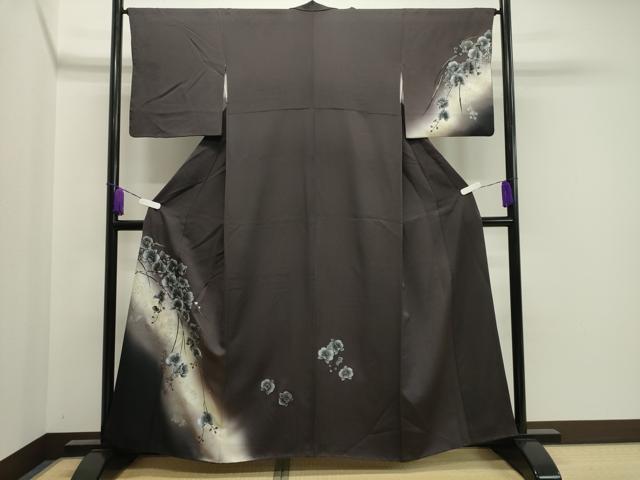 平和屋着物●訪問着　螺鈿　胡蝶蘭　枝垂れ花文　暈し染め　金銀彩　正絹　逸品　CABA1346gh