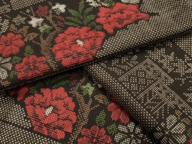 平和屋着物●本場大島紬　7マルキ　総絣　色紙重ね花文　正絹　逸品　未使用　CABA1359gh