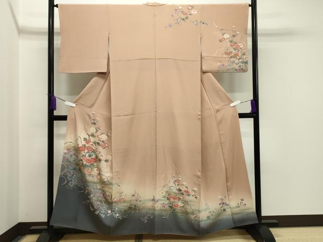 平和屋着物●訪問着　作家物　花鳥文　暈し染め　金銀彩　正絹　逸品　CABA1367gh