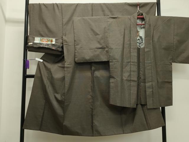 平和屋着物●男性　本場大島紬　アンサンブル　吉祥文　証紙付き　正絹　逸品　CABA1408gh