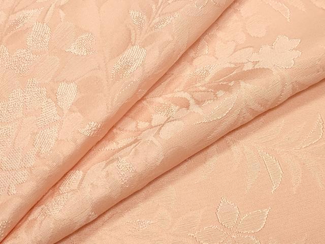 平和屋着物●上質な色無地　草花地紋　洗柿色　やまと誂製　正絹　逸品　CABA1569gh