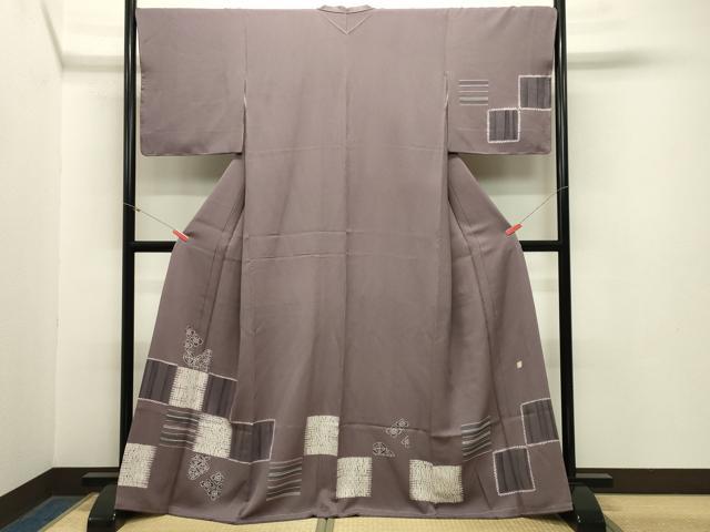 平和屋着物●訪問着　作家物　絞り　吉祥花菱文　反端付き　正絹　逸品　未使用　CABA1571gh