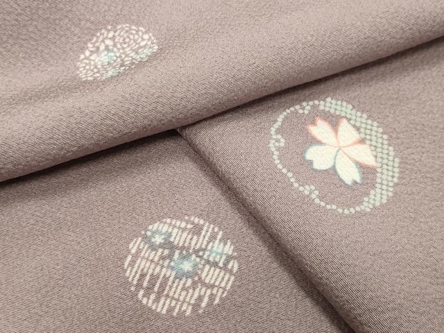 平和屋着物●上質な小紋　雪輪花文　胴抜き仕立て　正絹　逸品　CABA1588gh