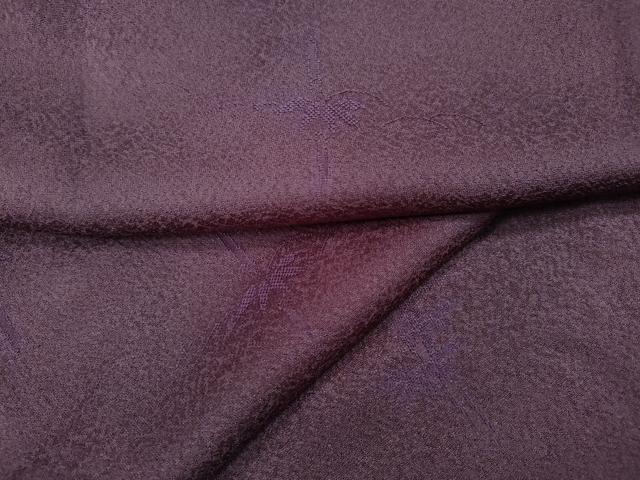 平和屋着物●上質な色無地　笹竹地紋　似せ紫色　正絹　逸品　未使用　CABA1620ut