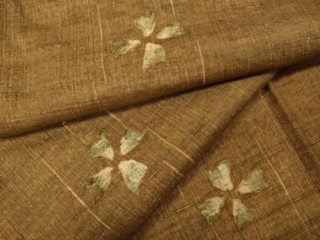 平和屋着物●上質な紬　舞桜文　正絹　逸品　CABA1634ut