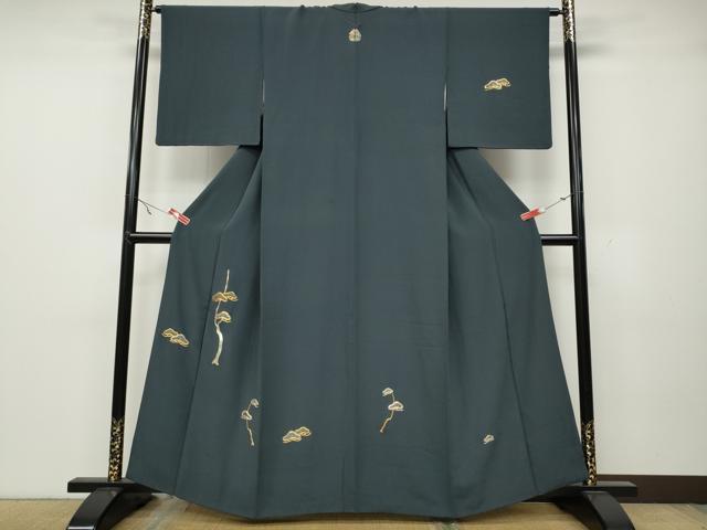 平和屋着物●訪問着　総刺繍　駒刺繍　松文　正絹　逸品　CABA1650ut