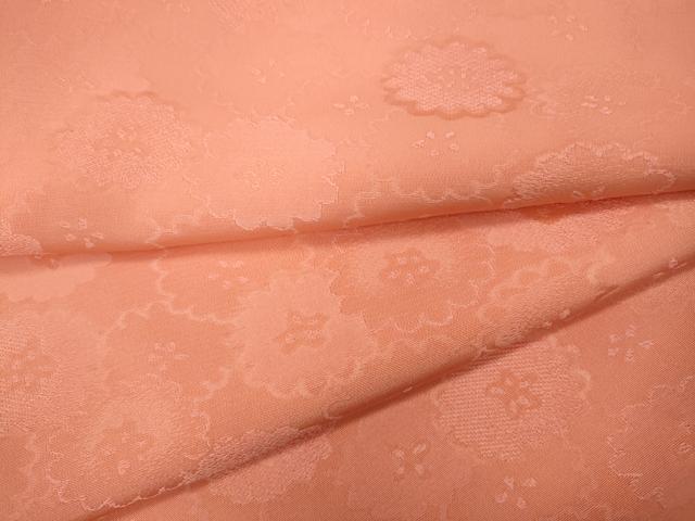 平和屋着物●上質な色無地　舞花地紋　曙色　正絹　逸品　CABA1682ut