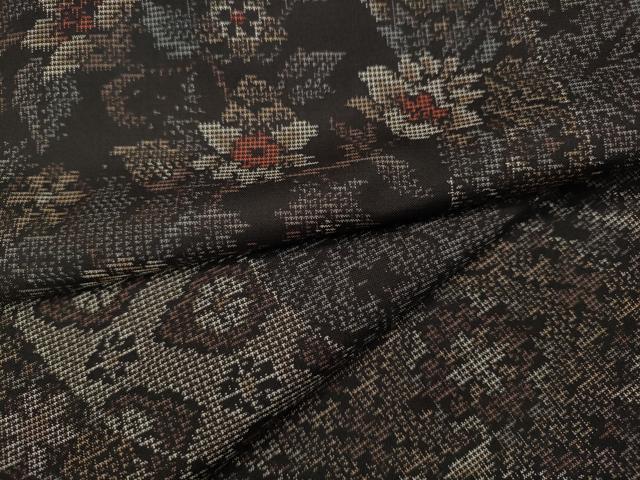 平和屋着物●本場大島紬　9マルキ　道長吉祥花文　正絹　逸品　CABA1701ut