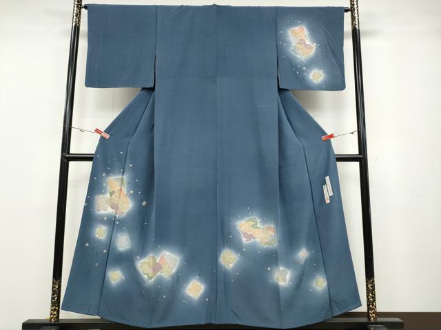 平和屋着物●友禅師・京の名工・伝統工芸士・樽本伊勢蔵　訪問着　破れ色紙詩歌文　蛍暈し　金彩　正絹　逸品　CABA1704ut