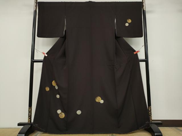 平和屋着物●訪問着　竹屋町刺繍　雪輪花文　金糸　正絹　逸品　未使用　CABA1710ut