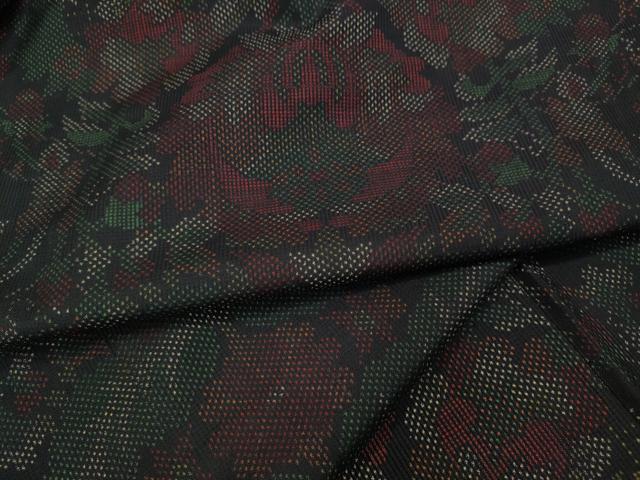 平和屋着物●本場大島紬　7マルキ　更紗花文　正絹　逸品　CABA1725ut