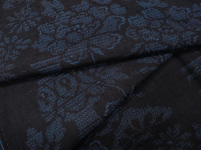 平和屋着物●結城紬　120亀甲　陶器草花文　正絹　逸品　CABA1728ut