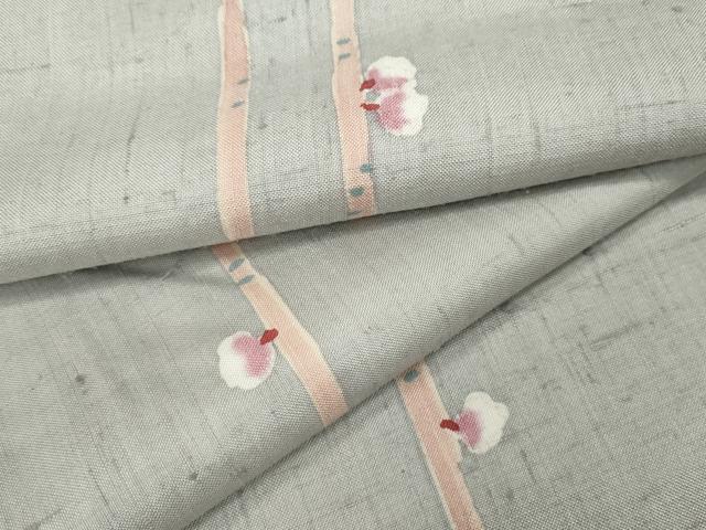 平和屋着物●上質な小紋　紬地　枝花文　正絹　逸品　CABA1744ut